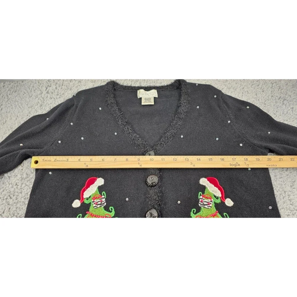 Mandal Bay | Sweaters | Vintage Mandal Bay Black Christmas Cardigan ...